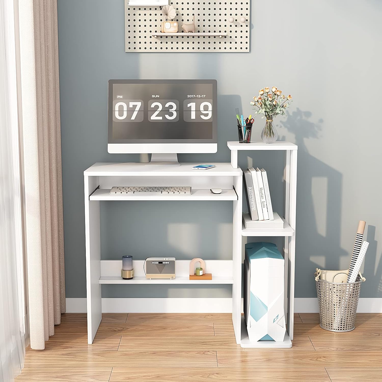 Escritorio de estudio multiusos: escritorio pequeño compacto de 35 pul ...